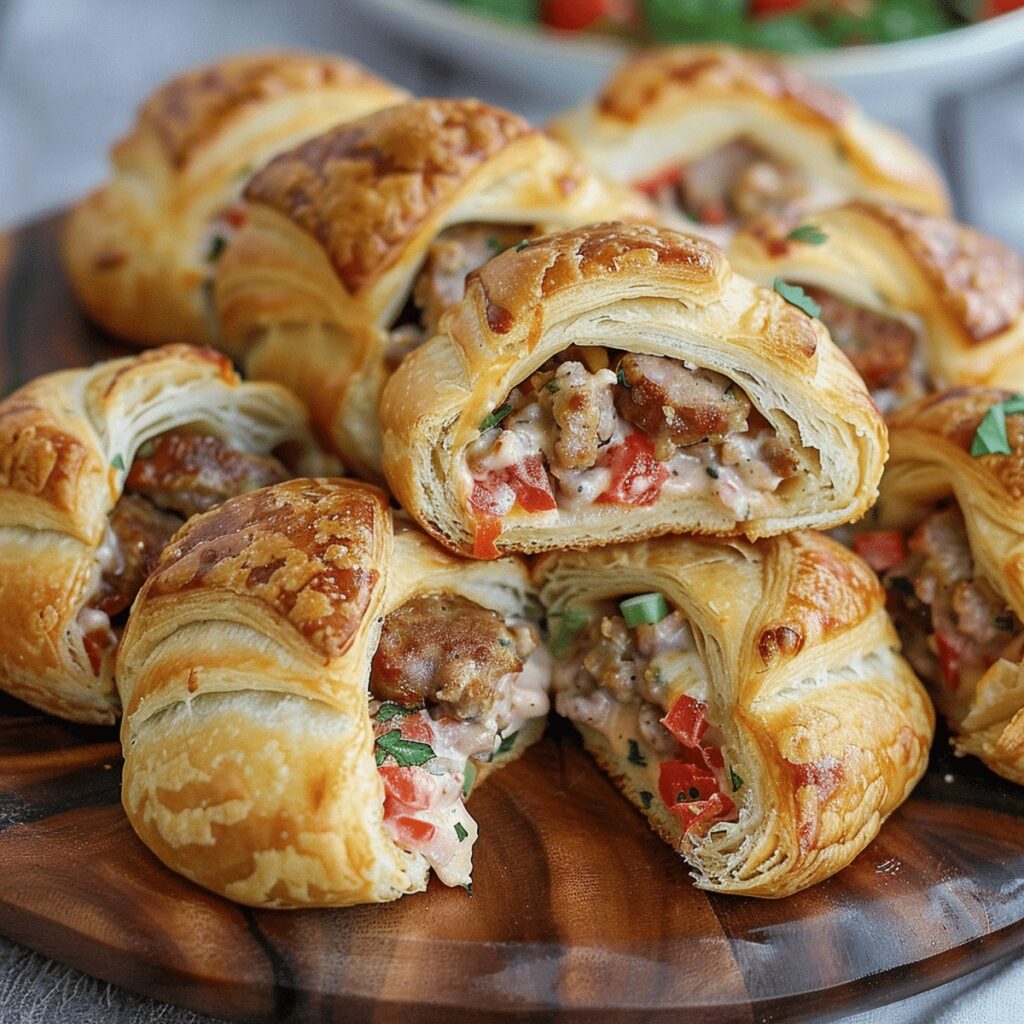 Gooey Cheesy Sausage Cream Cheese Rotel Crescent Rolls Recipe - Perfect ...