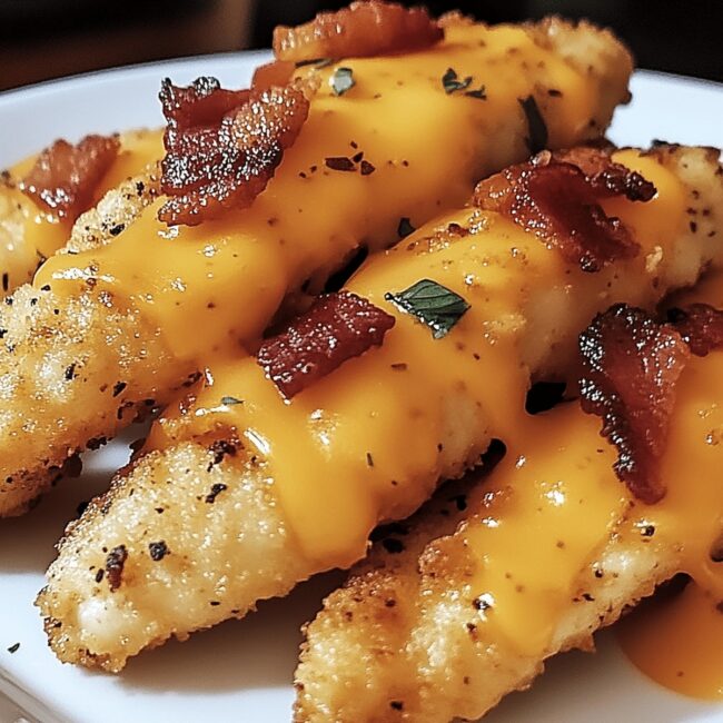 Crunchy Bacon Cheddar Chicken Tenders Recipe Everyone Loves - Perfect ...